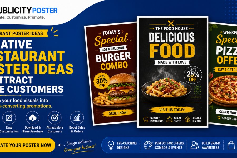 5 Poster Ideas for Restaurant & Café Promotions - Publicity Poster